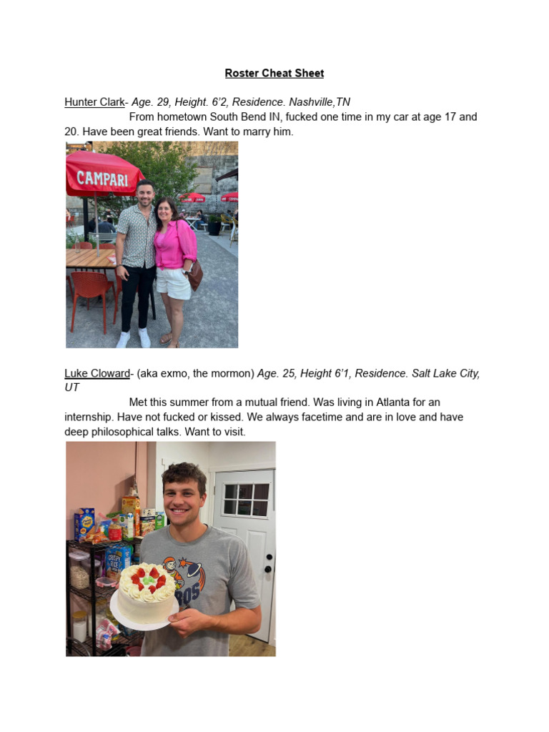 Roster Cheat Sheet | PDF