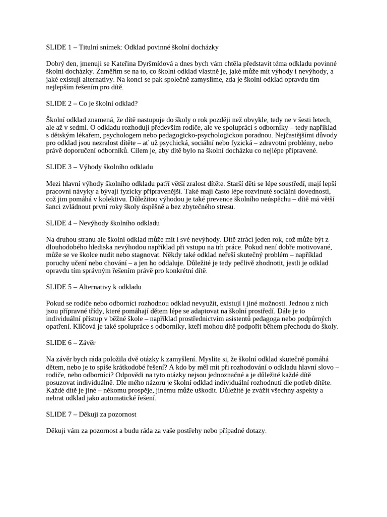 Povídání Prezentace | PDF