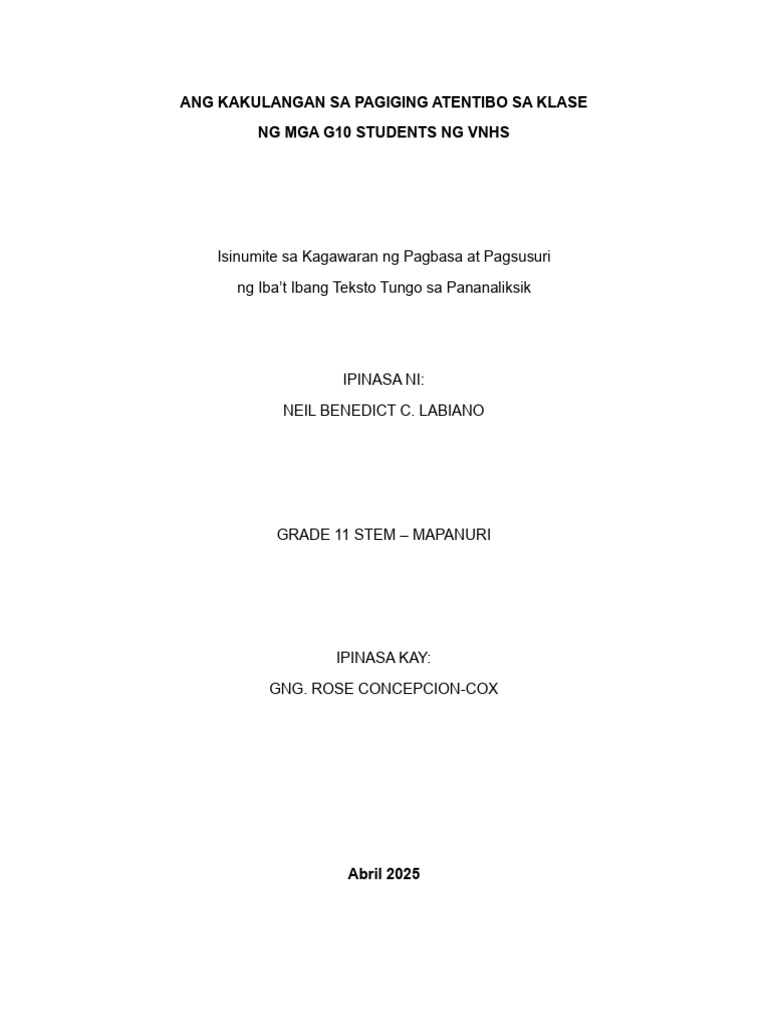 Labiano Pagbasa Study | PDF