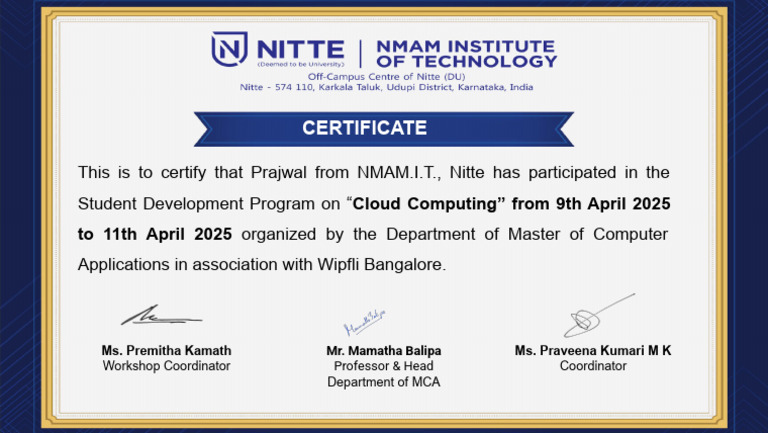Cloud Computing SDP Certificate | PDF