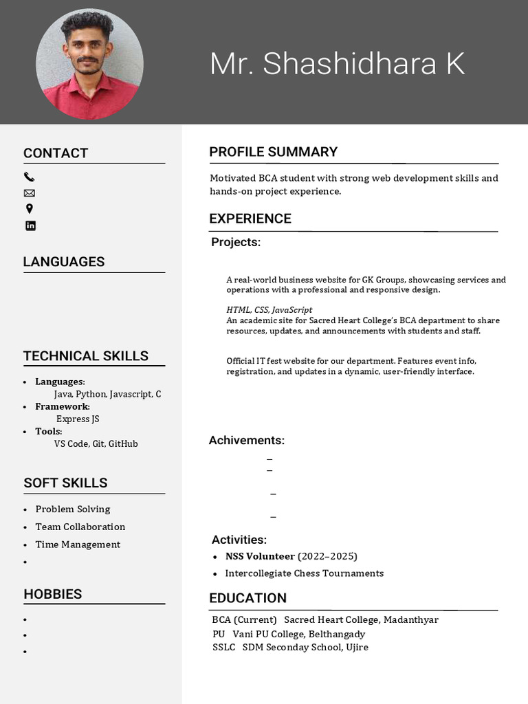 Resume ShashidharaK April2025 | PDF | Systems Architecture | Computer Science