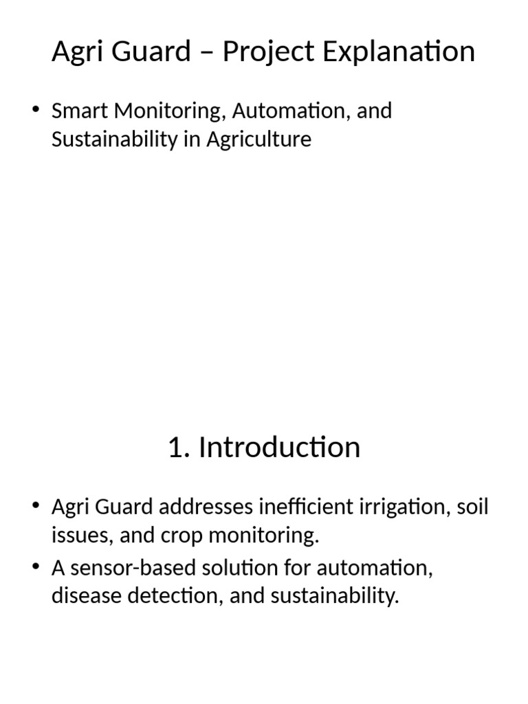 Agri Guard Project Explanation | PDF