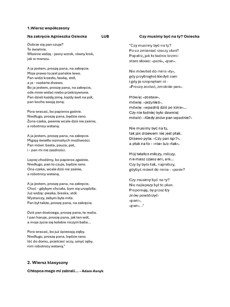 Teksty Sylwia Egzaminy | PDF