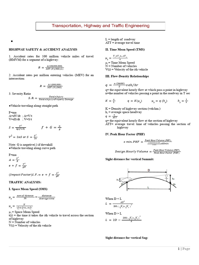 Day 1 - Transportation Engineering | PDF | Traffic | Road
