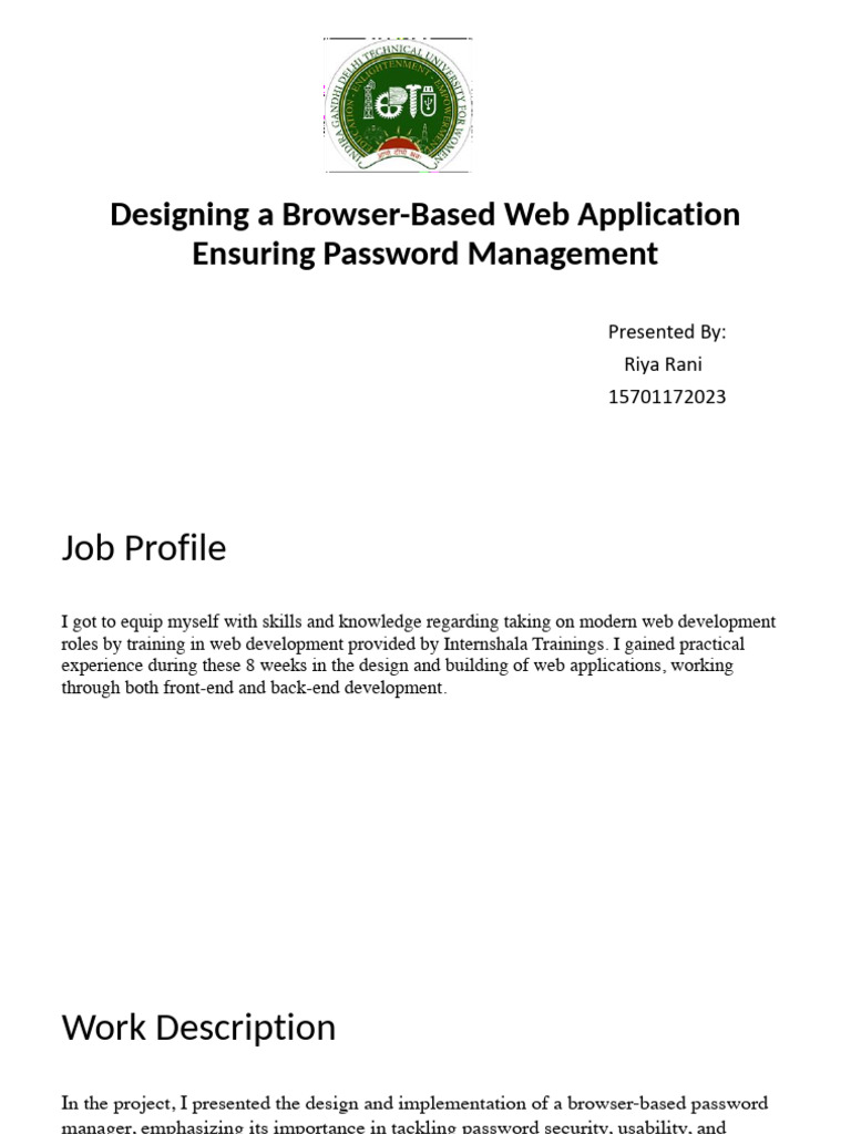 Designing A Browser-Based Web Application Ensuring Password Management ...