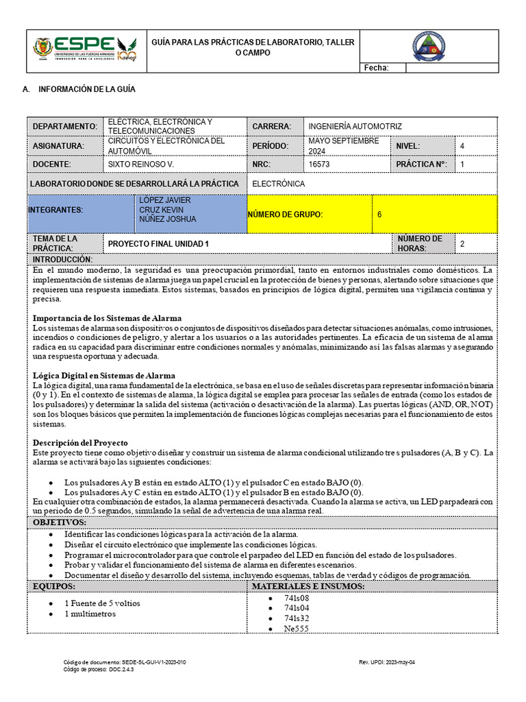 Informe Proyecto Final U1 | PDF | Electrónica | Placa de circuito impreso
