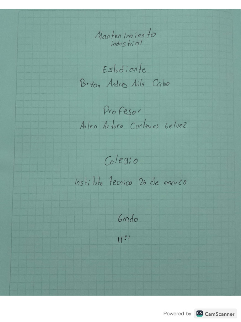 Mantenimiento Industrial, Bryan Avila | PDF