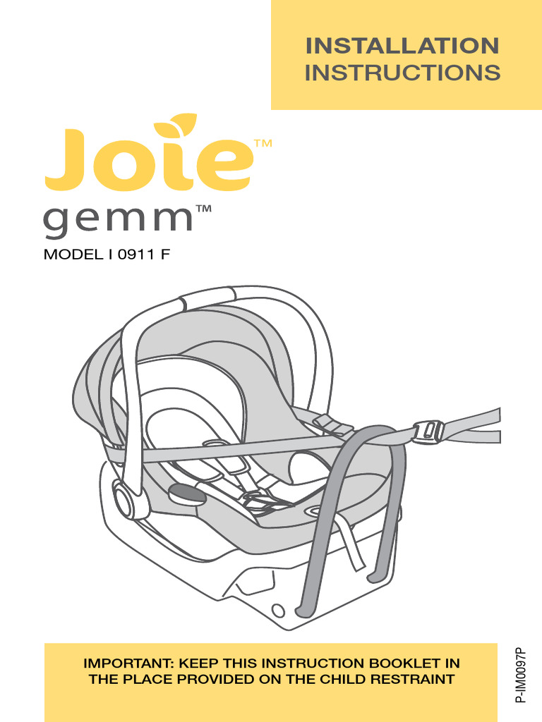 Joie Carseat Gemm Instruction Manual | PDF | Seat Belt | Vehicles