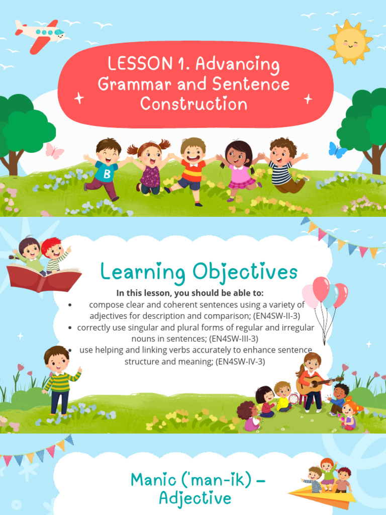 LESSON 1. Advancing Grammar and Sentence Construction_compressed | PDF ...