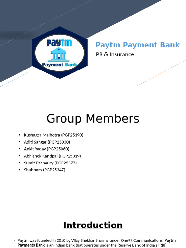 Paytm Payments Bank: Success & Challenges | PDF | Banks | Regulatory ...