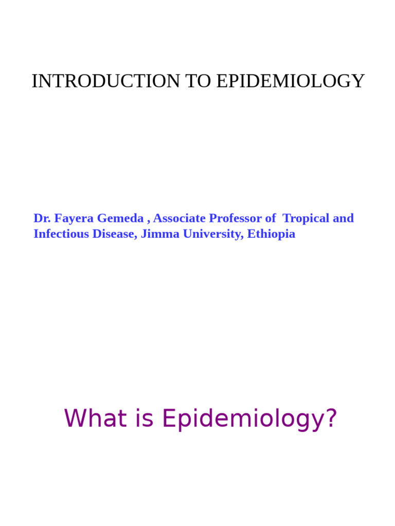 Introduction to Epidemiology Basics | PDF | Epidemiology | Medical ...