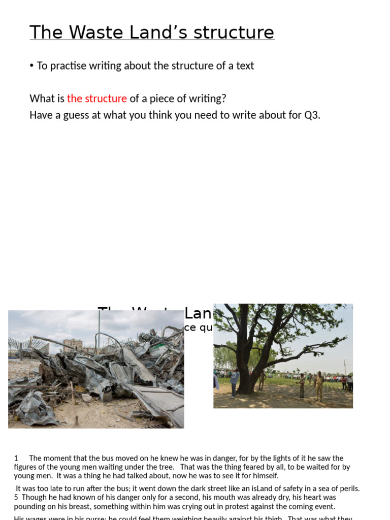 Analyzing Structure in The Waste Land | PDF | Thriller (Genre) | Narration