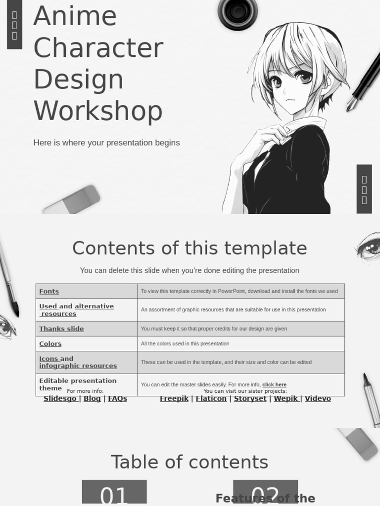 Anime Character Design Workshop by Slidesgo | PDF | Planets | Saturn
