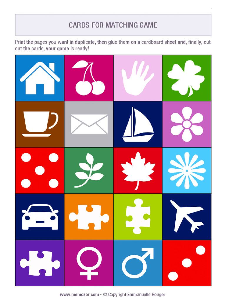 Printable Memory Game For Adults Symbols | PDF
