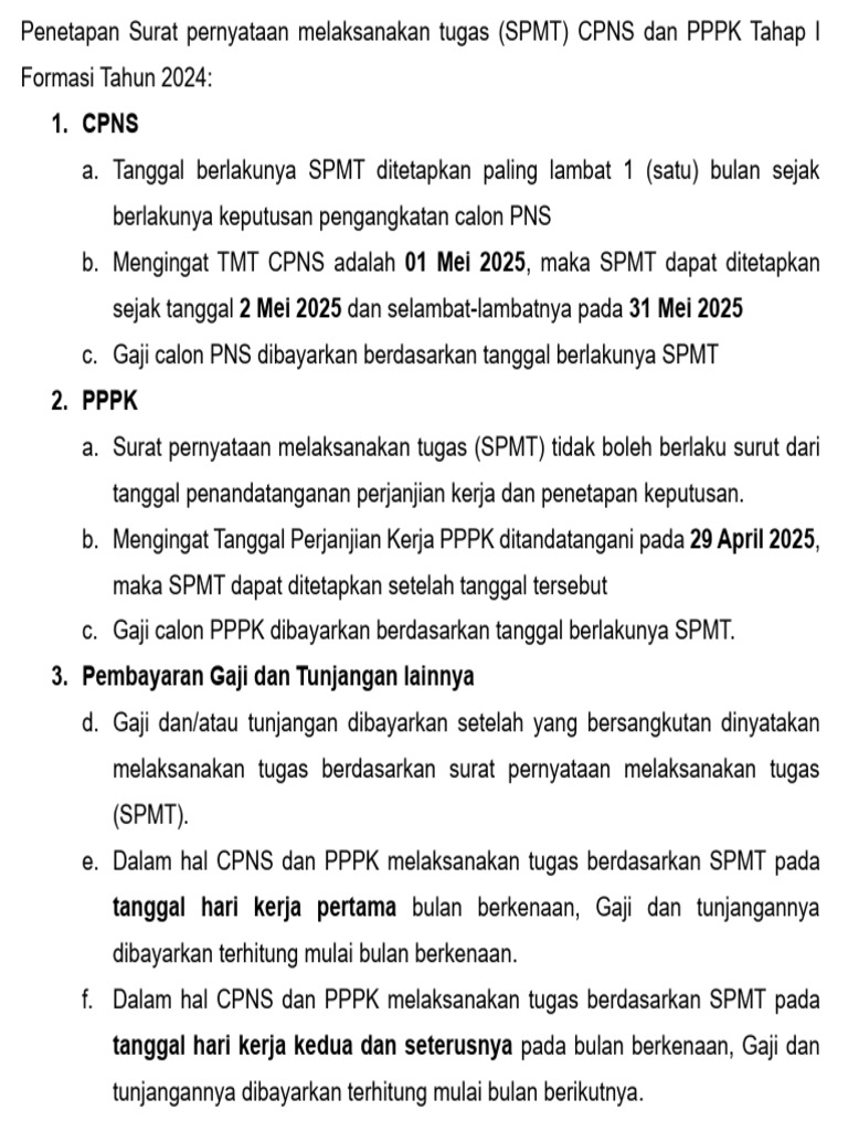 Bahan Penetapan SPMT | PDF