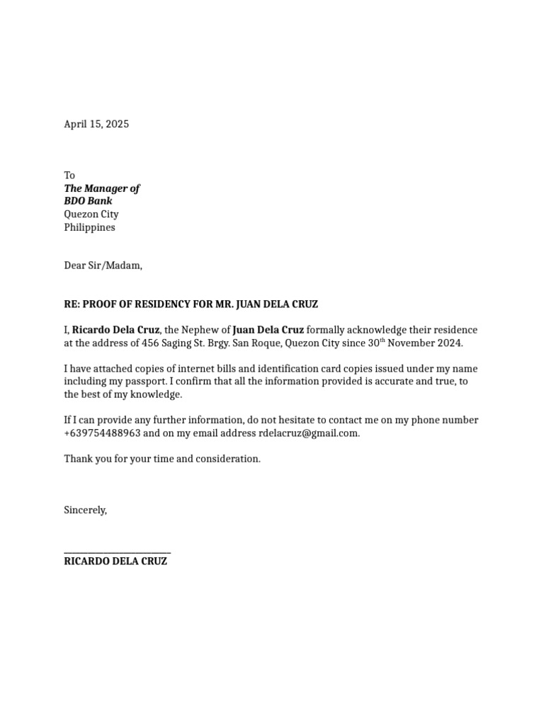Proof of Residency | PDF