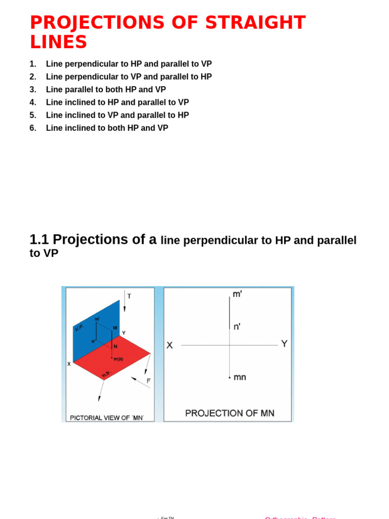 Projections of Lines | PDF | Perpendicular | Geometry