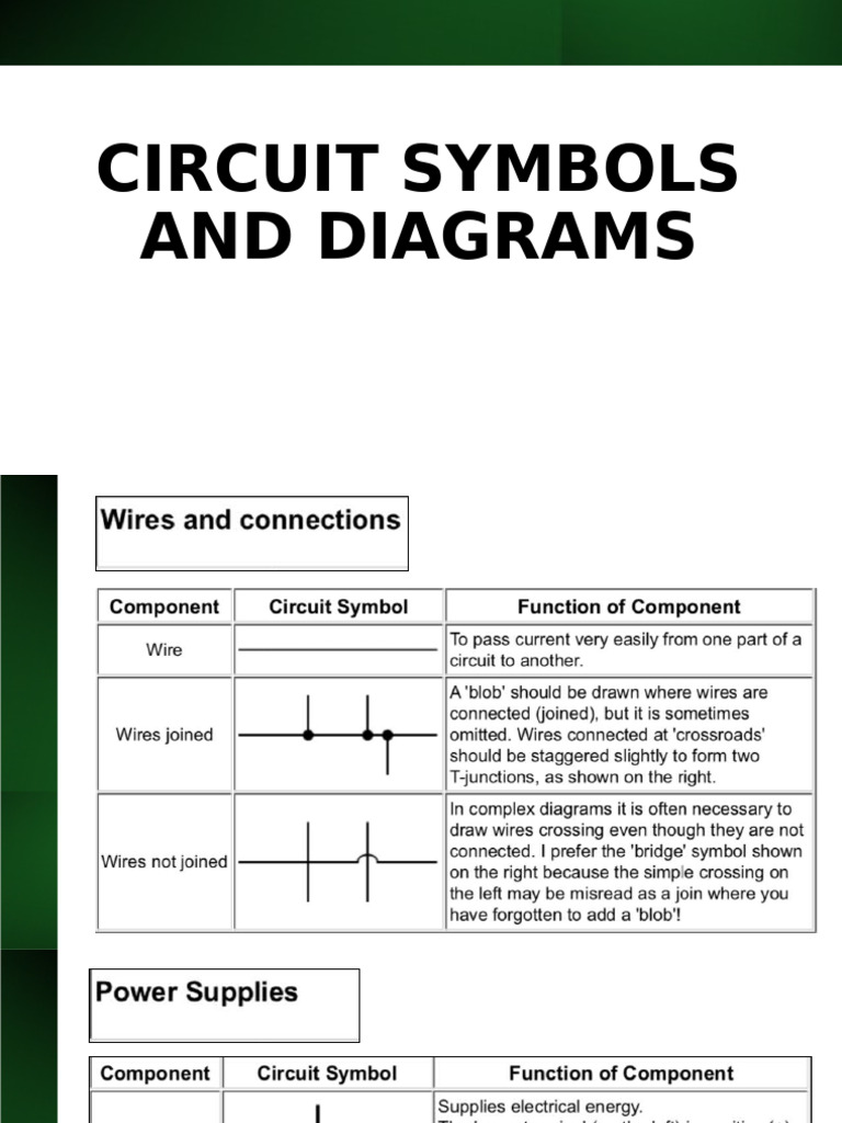 Circuit Symbols and Diagram | PDF