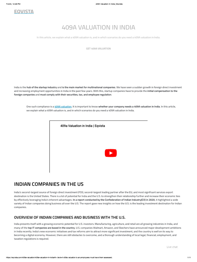 409A Valuation in India - Eqvista | PDF | Valuation (Finance) | Business