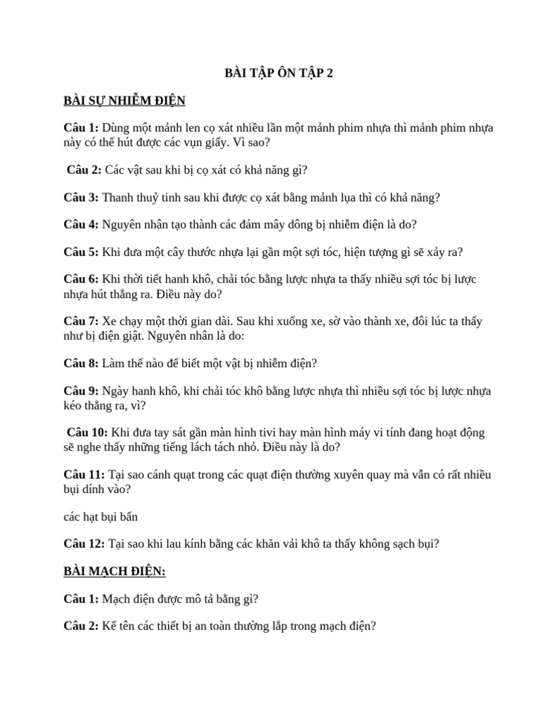 Bai Tap On Tap 2 67dfbf57e5cbc2hi08 | PDF