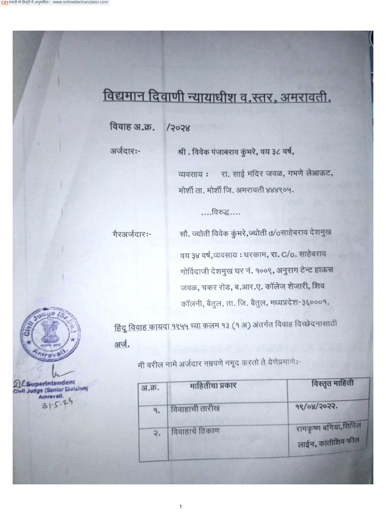 Vivek Plaint - Mr.hi | PDF