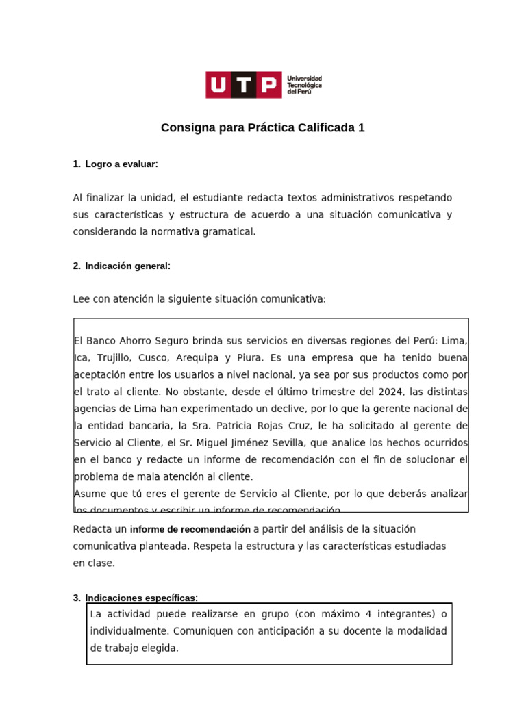 Practica Calificada 1 Crt2 Verano | PDF | Puntuación | Coma