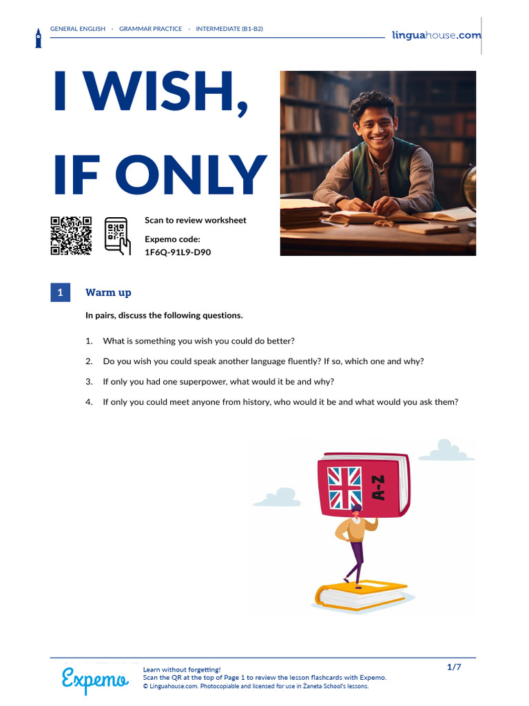 I Wish If Only British English Student B1 B2 | PDF