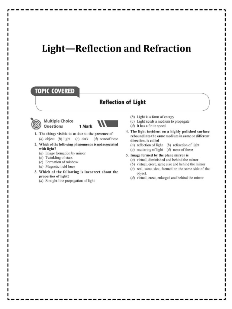 reflection worksheet | PDF