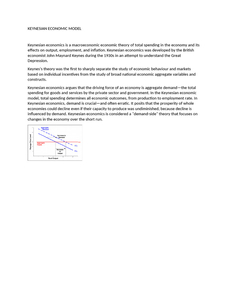 Keynesian Economic Model | PDF
