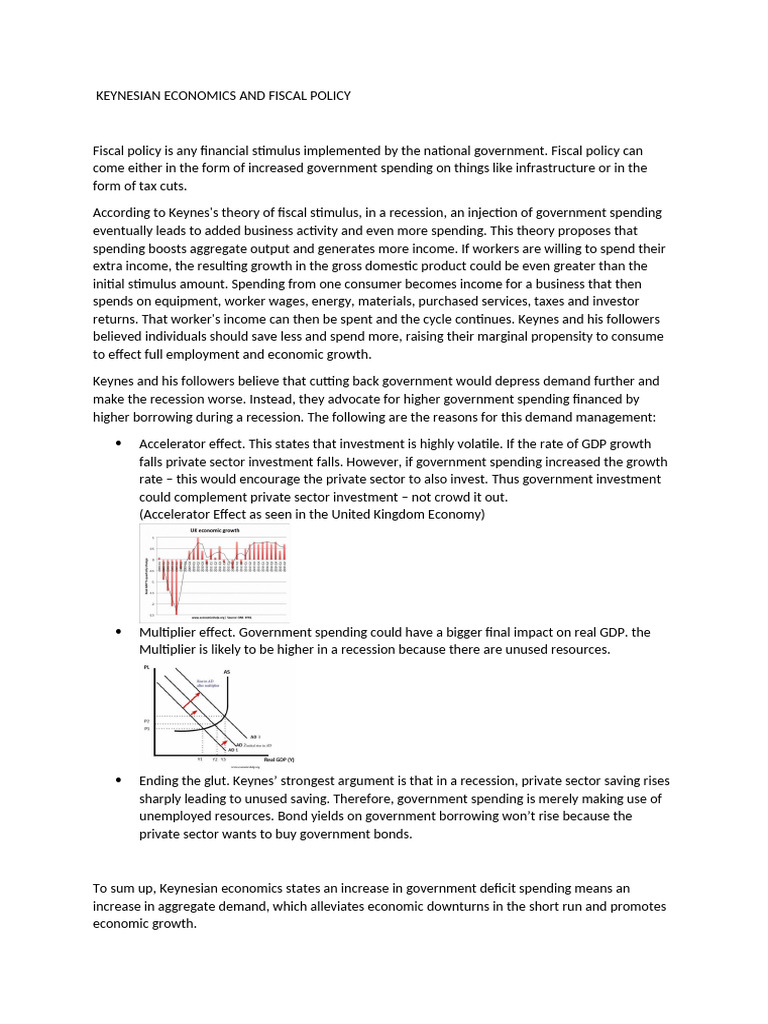 Keynesian Fiscal Policy Explained | PDF | Fiscal Policy | Keynesian ...