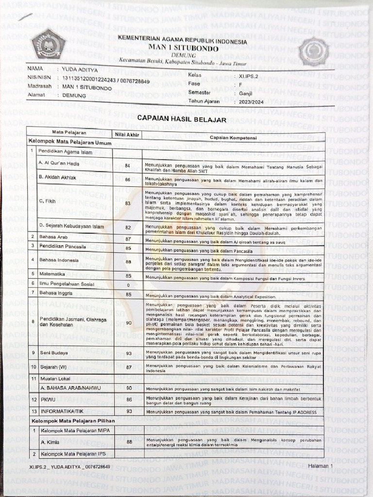 XI, ganjil_11zon (1) | PDF