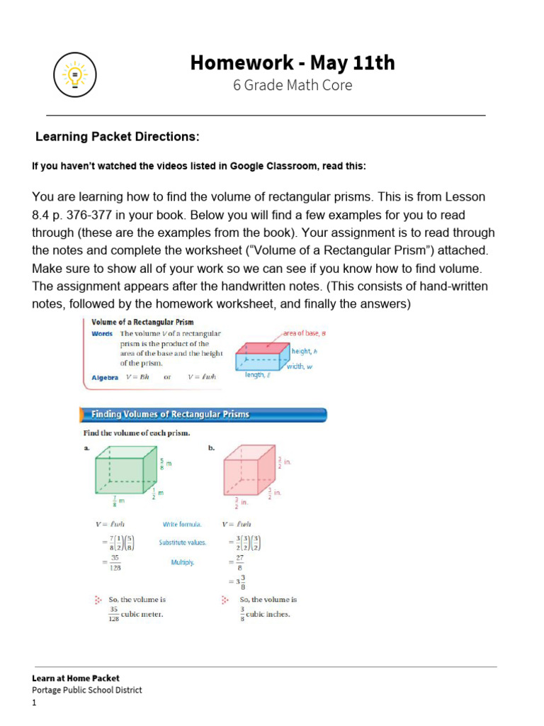 Kaitlyn Pederson - MS Math - 6 Core - PRINTABLE - Week 4 | PDF