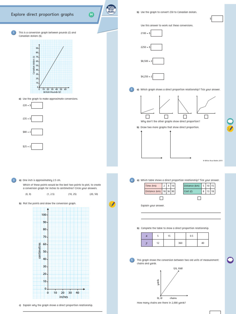 4 WO4 Explore Direct Proportion Graphs H | PDF | Quantity | Units Of ...