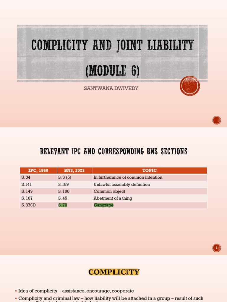 M6 - Complicity and Joint Liability | PDF | Aiding And Abetting | Justice