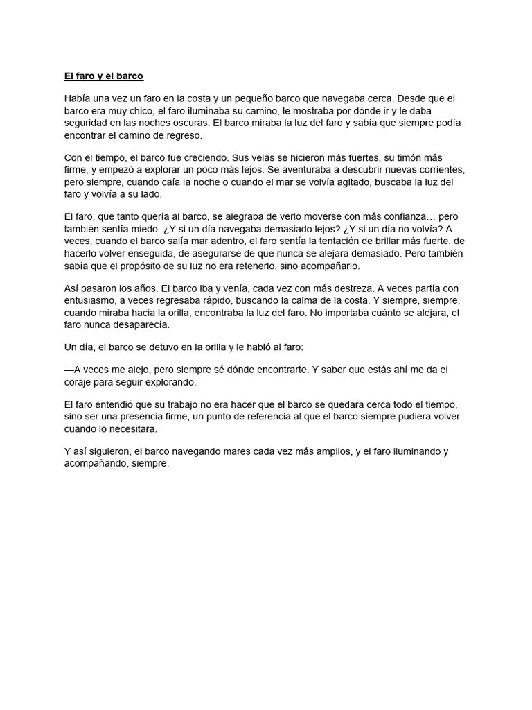 El faro y el barco: guía y libertad | PDF