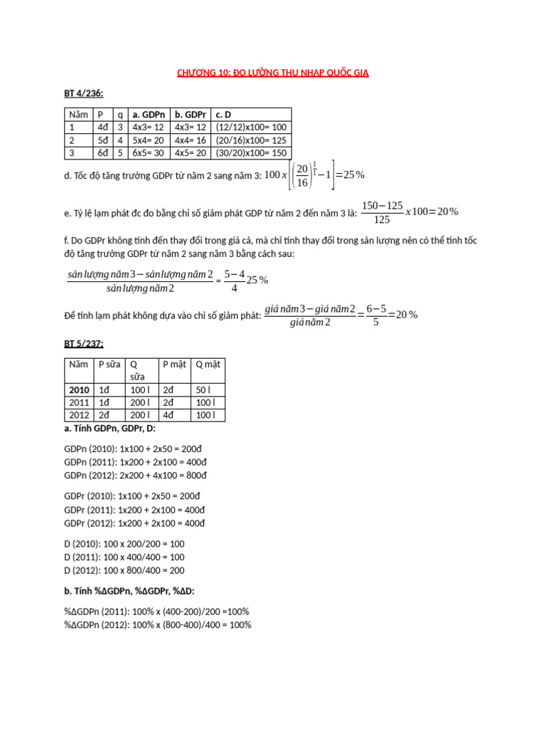 bt chuong 10 va 11 | PDF