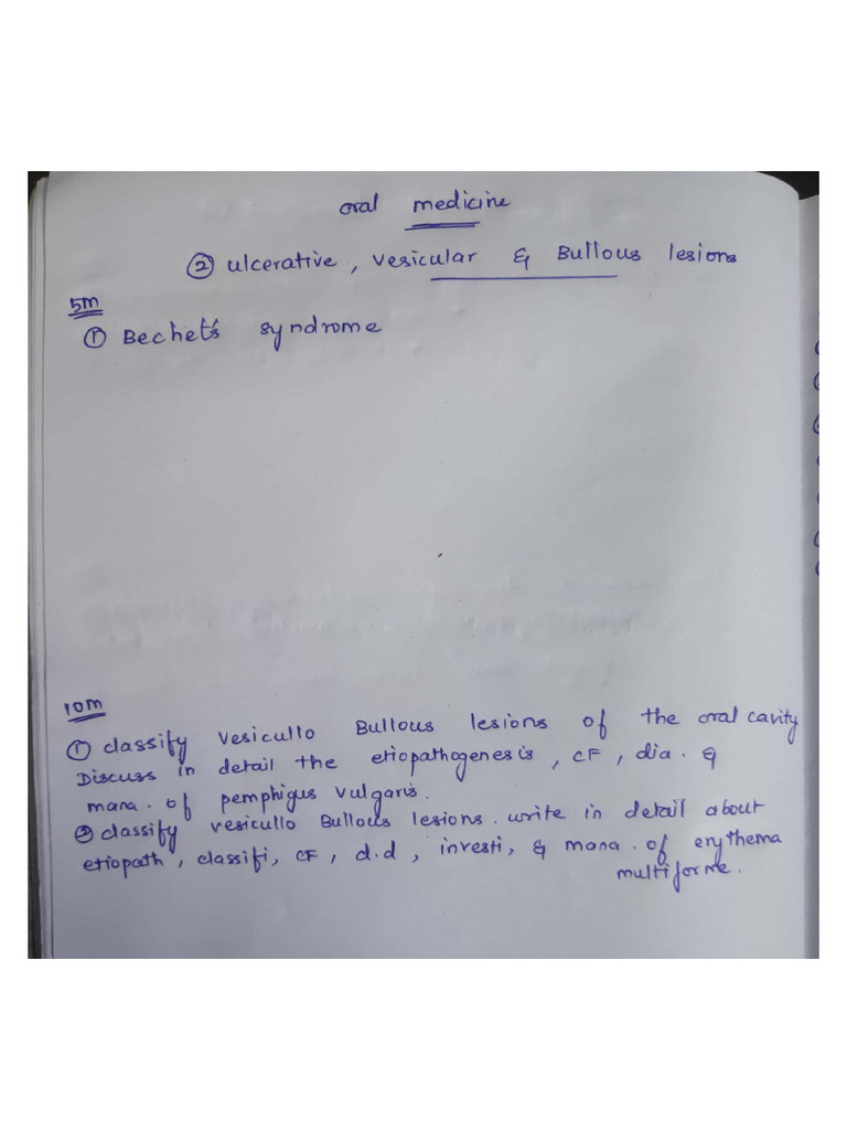 Oral Medicine Yr Qns | PDF