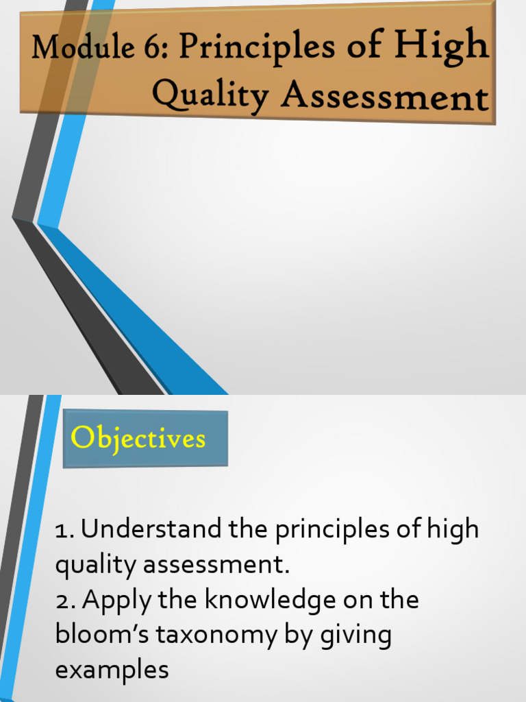 Module 6 Principles of High Quality Assessment | PDF | Validity (Statistics) | Educational ...