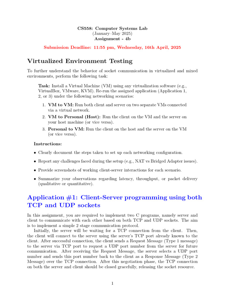 CS558_4b__Socket_Programming_VM-1 | PDF | Port (Computer Networking) | Transmission Control Protocol