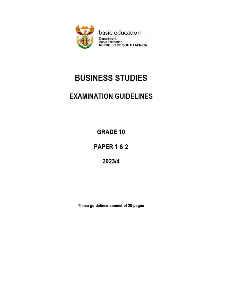 2023 BSTD GR10 Exam Guidelines Eng Final | PDF | Educational Assessment | Curriculum