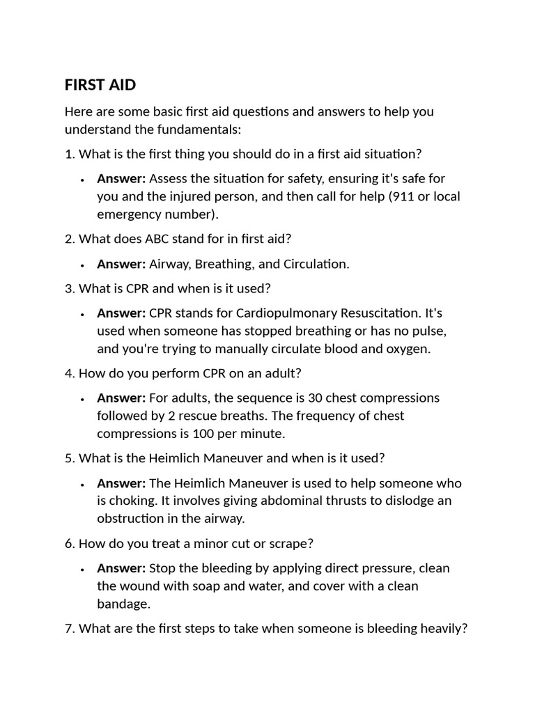 First Aid | PDF