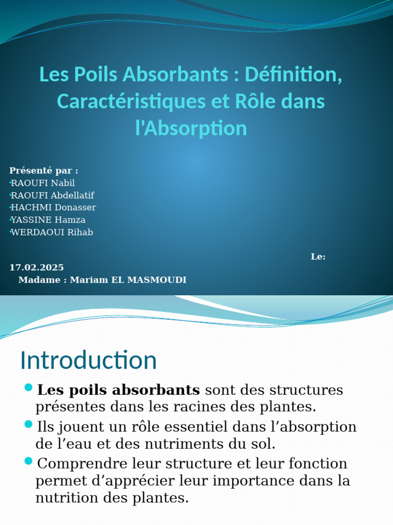 Les Poils Absorbants - Exo | PDF