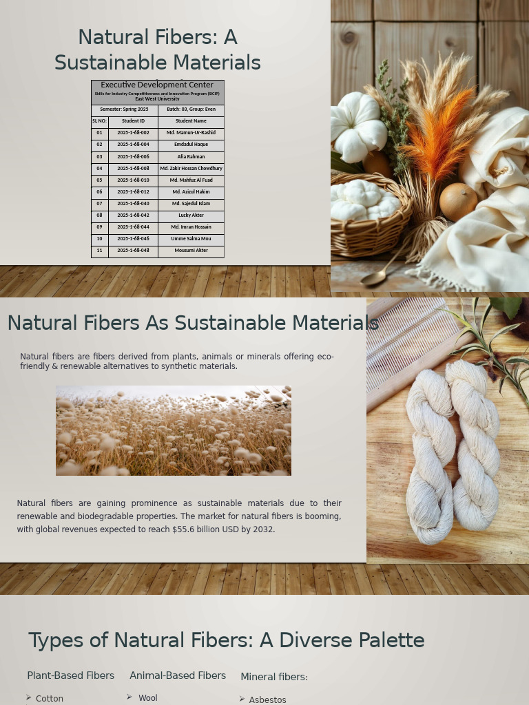 Types of Natural Fibers Explained | PDF | Textiles | Materials