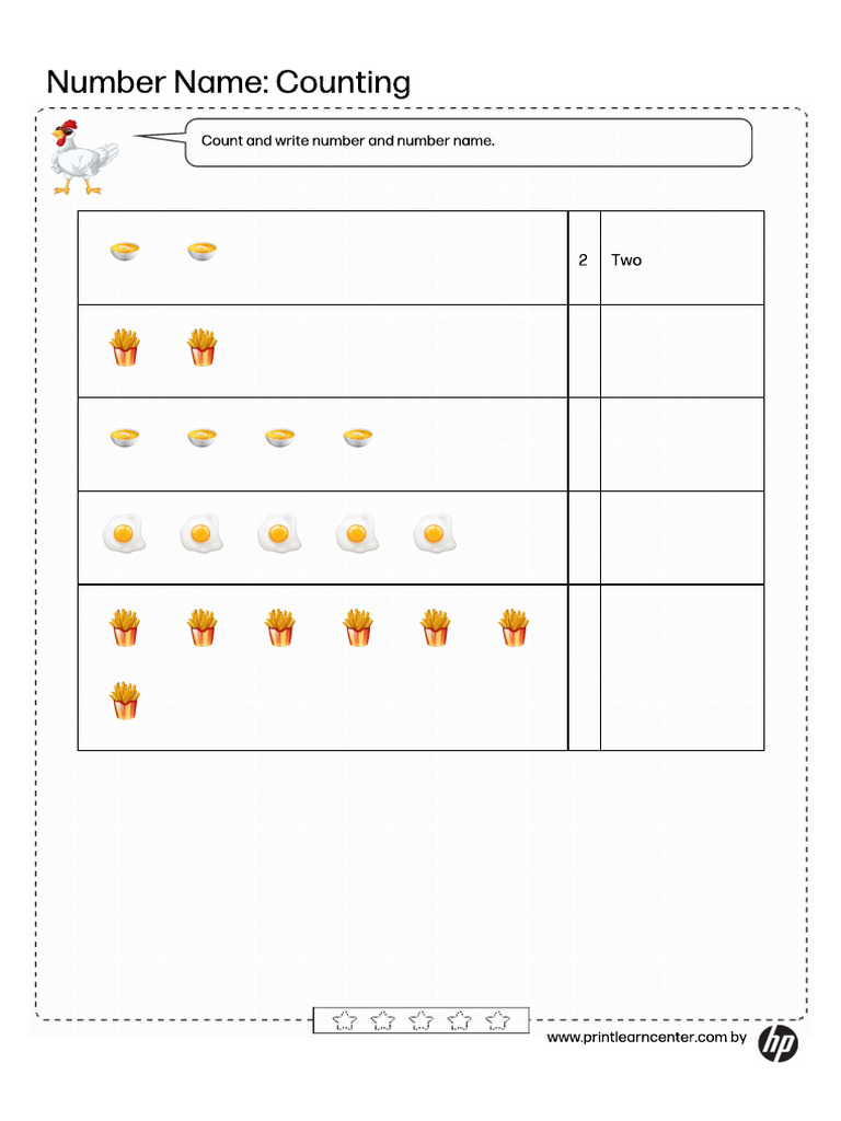 Food Counting Challenge Worksheet | PDF