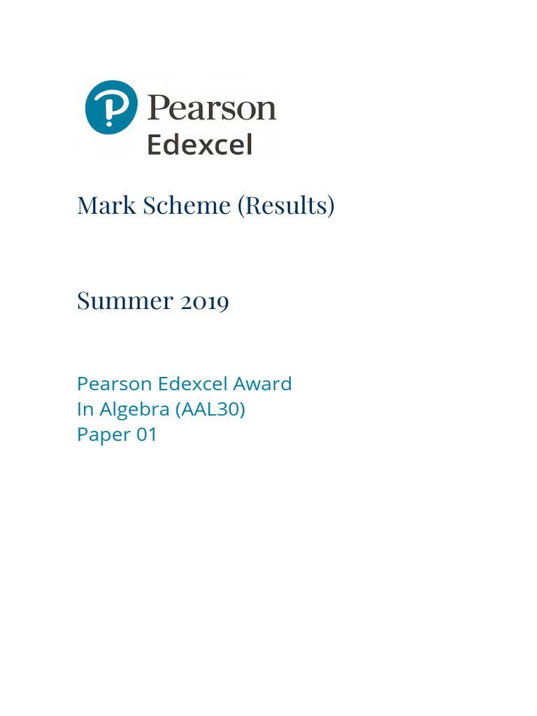 June 2019 Paper Mark Scheme | PDF