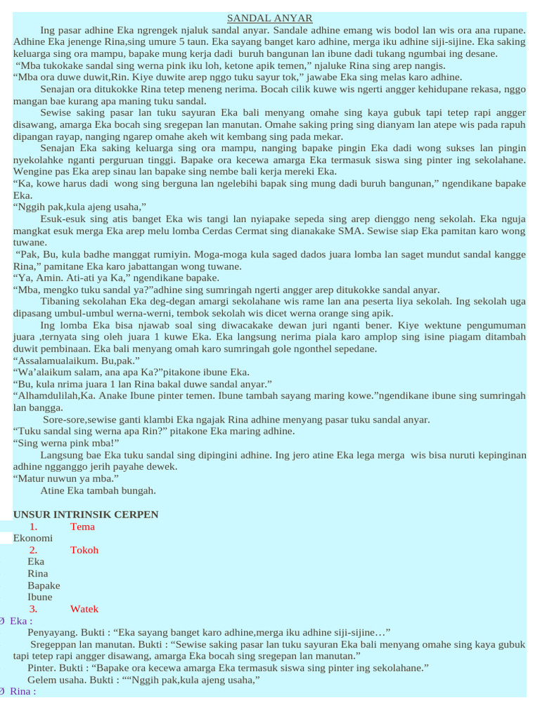 Cerkak Bahasa Jawa | PDF