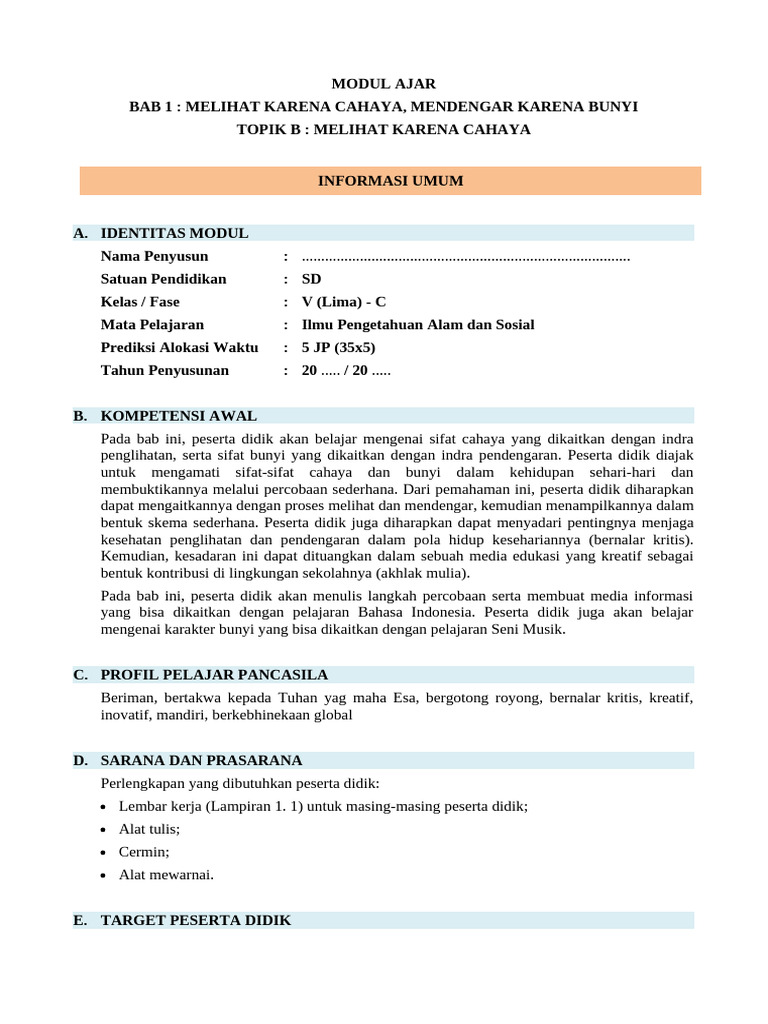 IPAS Kelas 5 - Bab 1 - Topik B | PDF