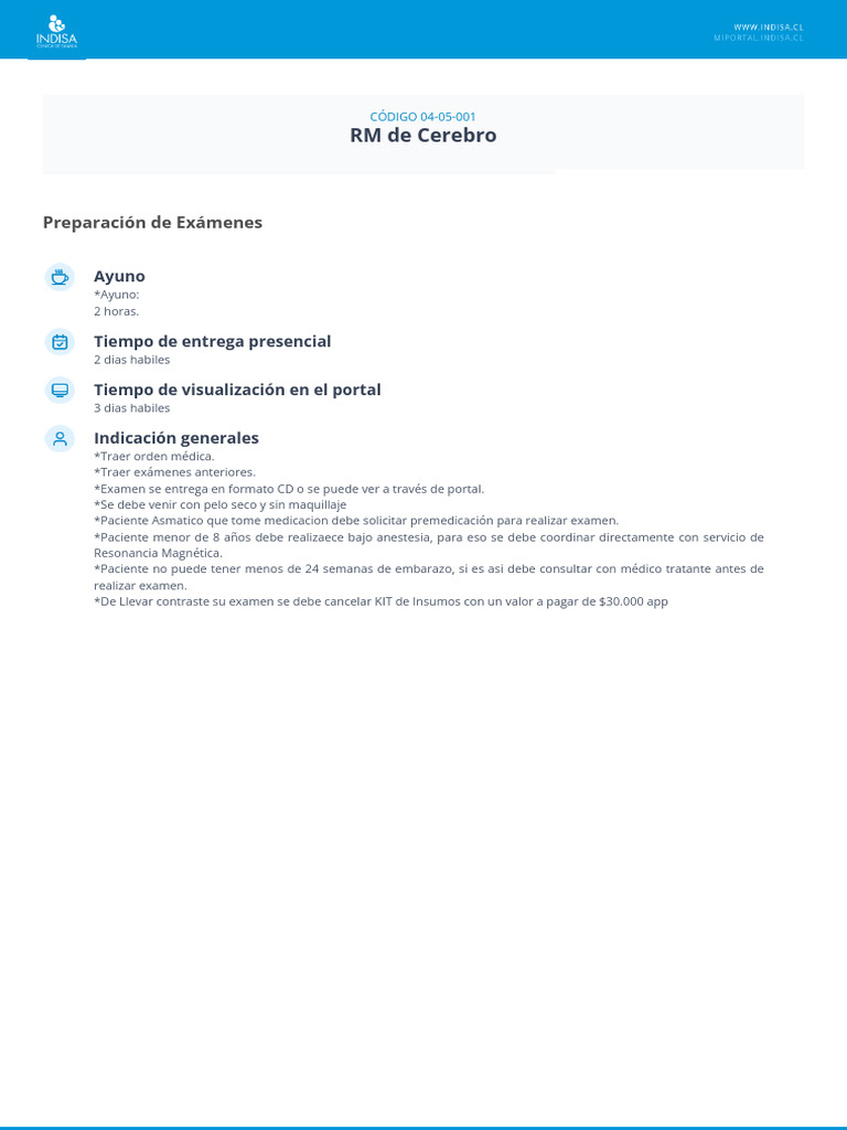 Examen RM de Cerebro | PDF
