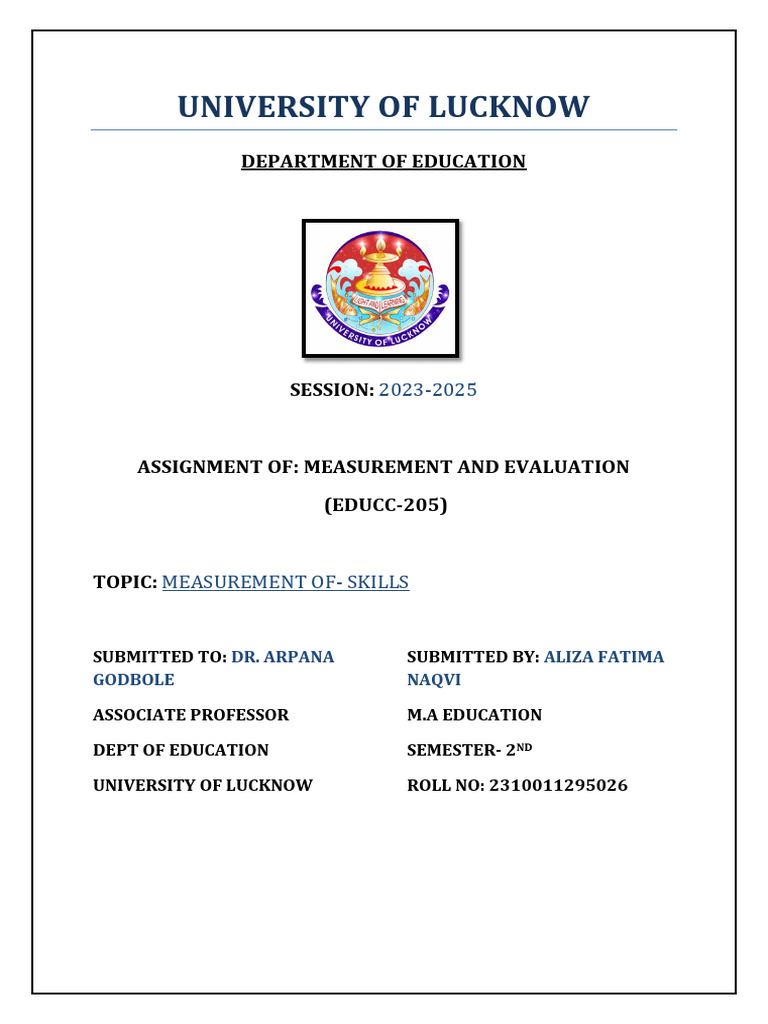 Importance of Skill Measurement in Education | PDF | Differentiated ...