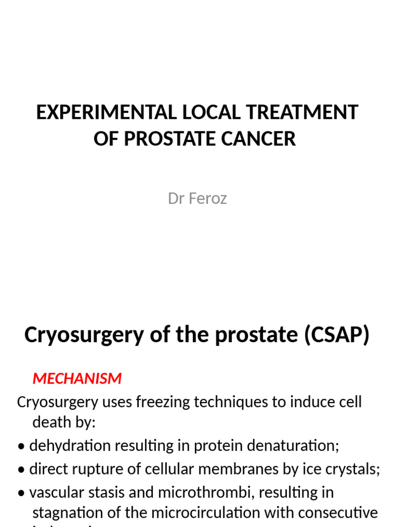Prostate Carcinoma-experimental Local Treatment | PDF | Urinary ...